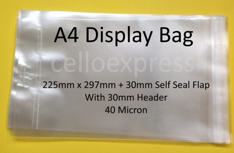 Pack of 5000 - EUROSLOT A4 Artists Display Cello Bags - 220mm x 297mm ...