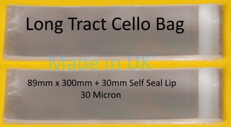 Pack of 10,000 - Long Tract 89mm x 300mm - Cello Display Bags ...