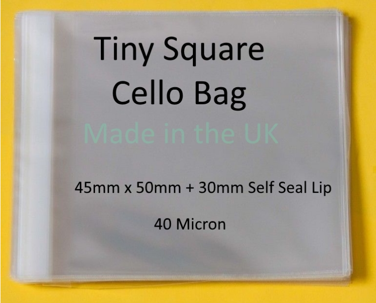 Pack of 20,000 - 45mm x 50mm - Tiny Square Cello Bags - CelloWholesale
